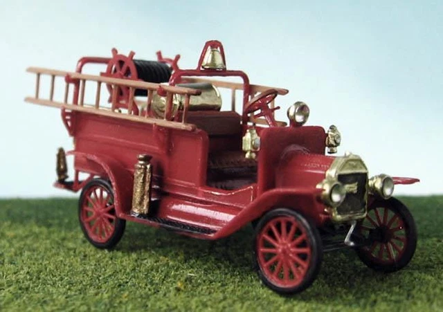 HO SCALE JORDAN Highway Miniatures 1915 FORD Fire Truck KIT 1/87 New in ...