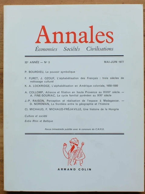 018477 - ANNALES numéro 3, 32e année de mai-juin 1977 EUR 8,00 ...