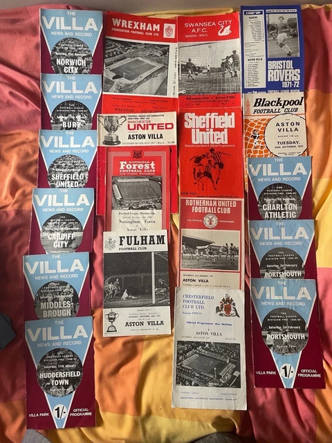 ASTON VILLA FOOTBALL programmes 1960s-1990s Home And Away £5.43 ...