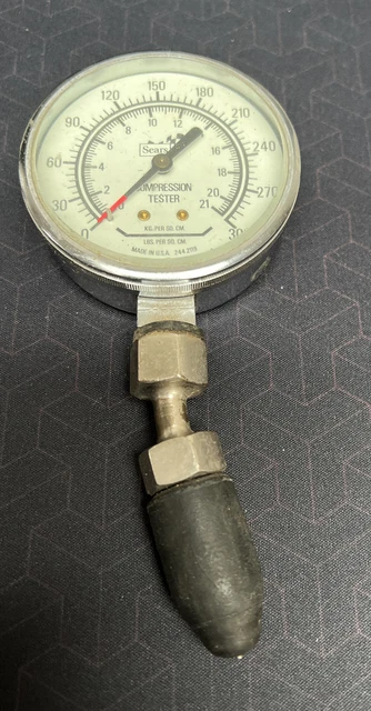 VINTAGE SEARS COMPRESSION Tester Auto Testing Tool Gauge $18.99 - PicClick