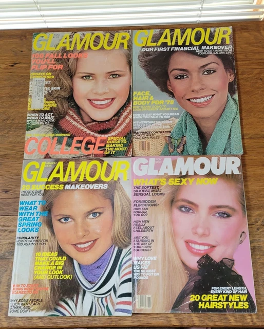 GLAMOUR MAGAZINE 1977-1980 (4 issues) CHRISTIE BRINKLEY - KELLY EMBERG ...