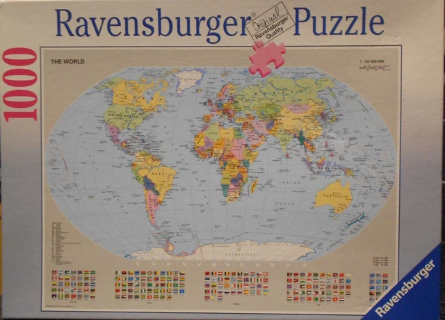 POLITICAL WORLD MAP 1000 Piece Jigsaw COMPLETE (Ravensburger) £4.95 ...