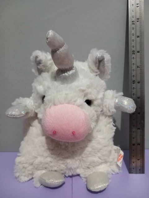 TJM HOME BARGAINS White Fluffy Microwavable Unicorn Plush Toy Soft Toy ...