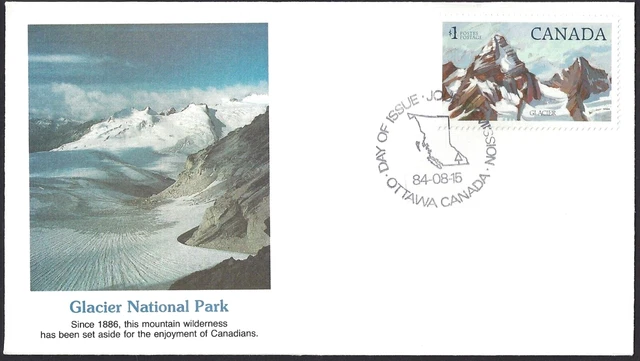 🍁CANADA #934 "GLACIER NATIONAL PARK" Brand New 1984 Fleetwood Cover $4. ...