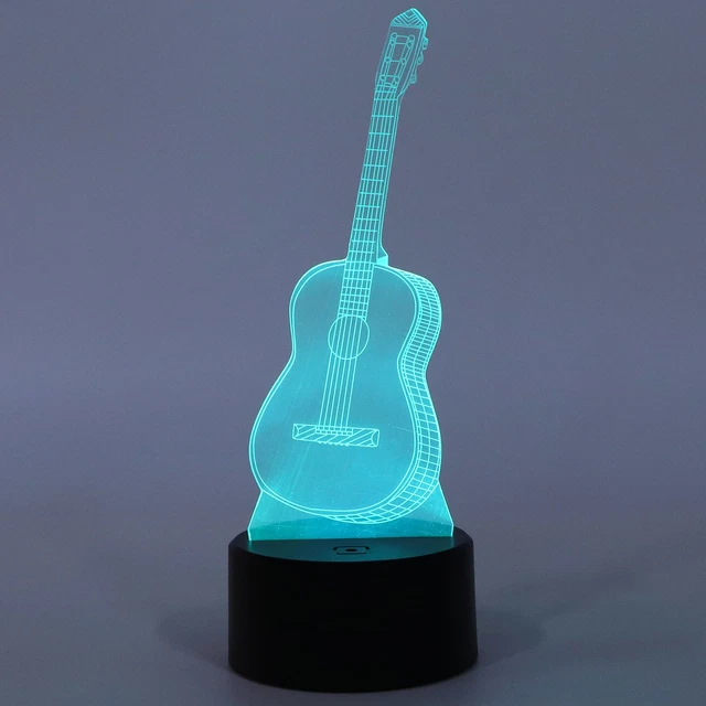 2 3D GUITAR Night Light LED For Home Decor Touch Switch Lamp £8.10 ...