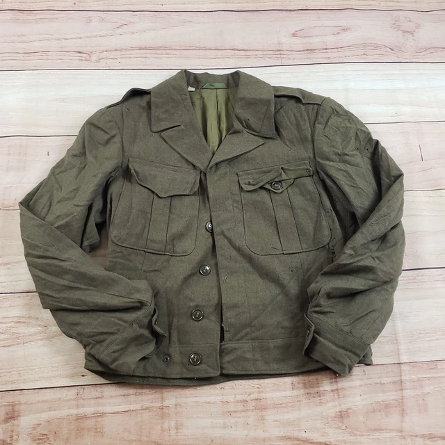 VINTAGE US MILITARY Field Jacket Mens 38R Green Cropped 1940s WWII Era ...