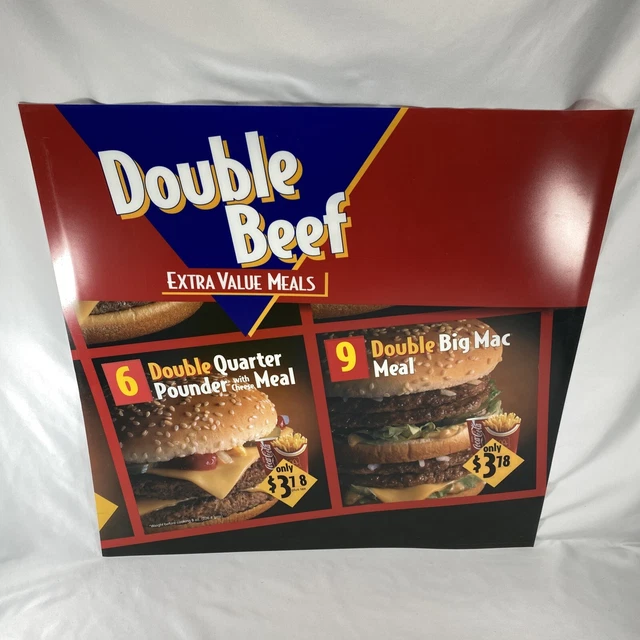 MCDONALD’S 1995 DOUBLE Beef Big Mac Meal Translite Store Menu Display ...
