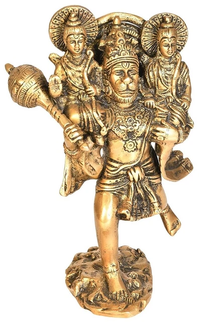 GOD HANUMAN TRANSPORT Lord Rama & Laxman Laiton Statue Bajrangbali ...