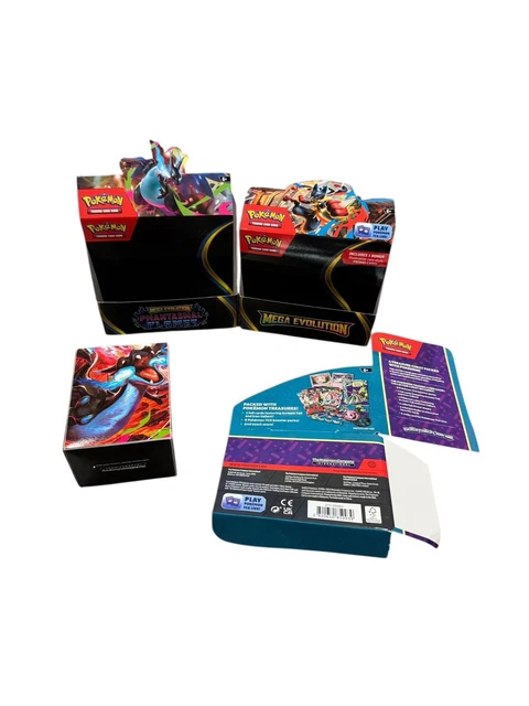 POKEMON PHANTASMAL FLAMES Mega Evolution Booster Box Empty Deck Holder ...