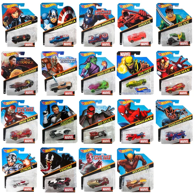 HOT WHEELS MARVEL Character Cars 1:64 Scale Die-Cast Vehicles (Pick a ...