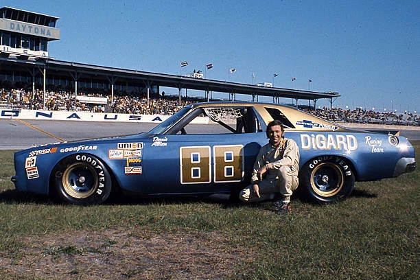 DONNIE ALLISON POSES With Digard Chevrolet Nascar Cup Car 1974 OLD ...