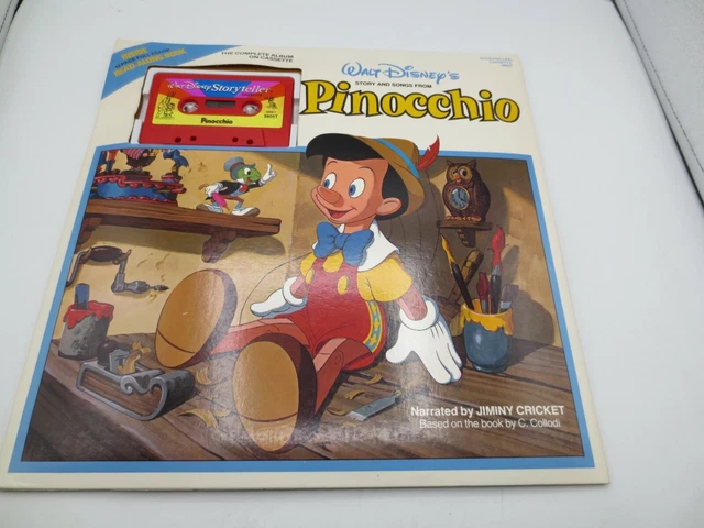DISNEY'S PINOCCHIO STORYTELLER Cassette with book 1980 - Read along ...