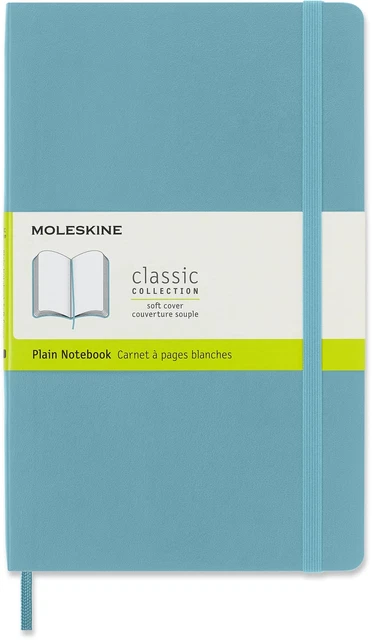 CLASSIC NOTEBOOK, SOFT Cover, Large (5" x 8.25") Plain/Blank, Reef Blue ...