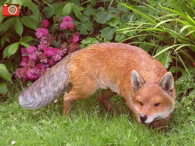 PROWLING FOX LIFE SIZE. Ultra Real Home & Garden Ornament. Vivid Arts ...