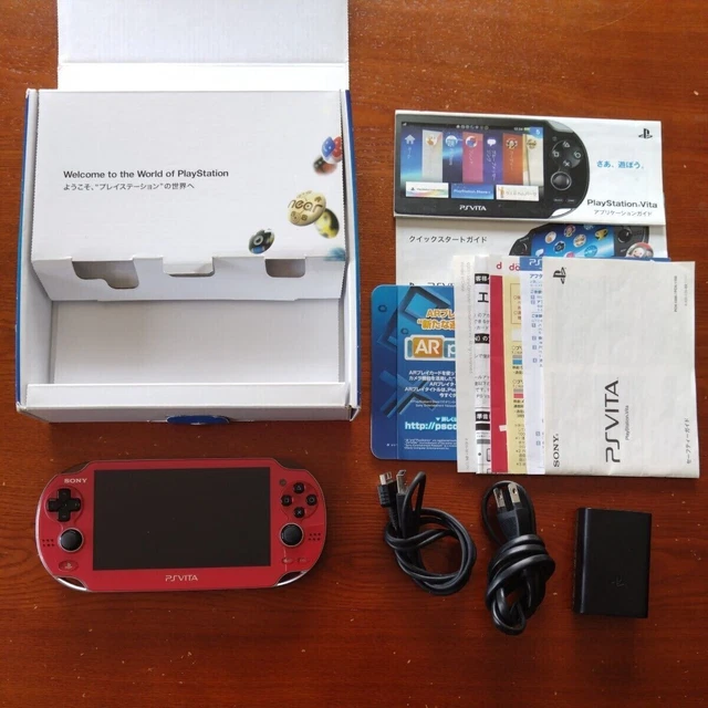PS VITA WI-FI Modèle Cosmic Red PCH-1000 FW1.69 Console Chargeur d ...