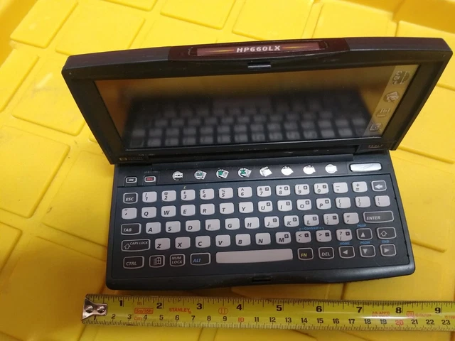 VINTAGE HP 660LX Palmtop PC Color Working Laptop Win CE Docking Station ...