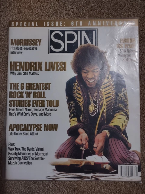 SPIN MAGAZINE APRIL 1991 Jimi Hendrix Morrissey LL Cool J 6th ...