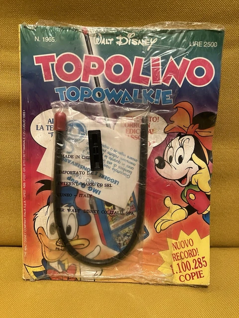 TOPOLINO 1965 BLISTERATO Gadget Antenna Topowalkie Variante Rosso ...