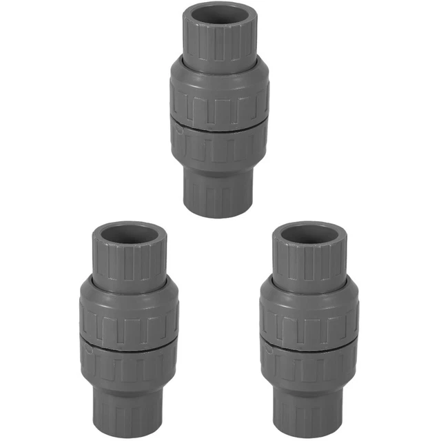 3PCS PVC INLINE Check Valve Water Pipe Fitting Check Valve Backflow ...