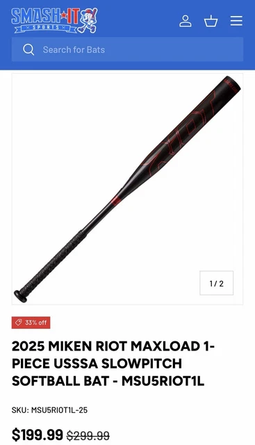 2025 MIKEN RIOT USSSA Slowpitch Softball Bat 26oz New With Warranty ...