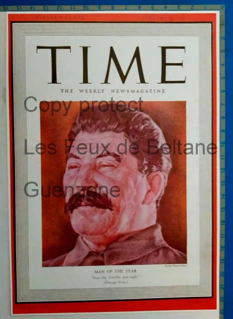 TIME MAGAZINE STALINE MAN OF THE YEAR cover document clipping ...