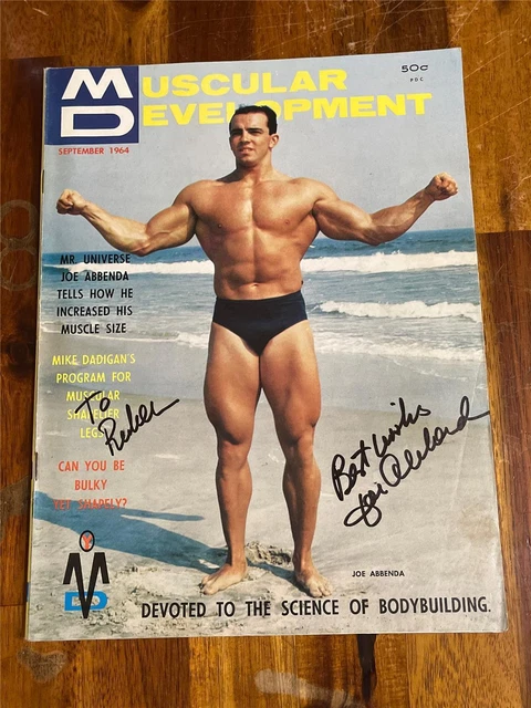 MUSCULAR DEVELOPMENT BODYBUILDING muscle SIGNED magazine JOE ABBENDA 9-64 £38.12 - PicClick UK