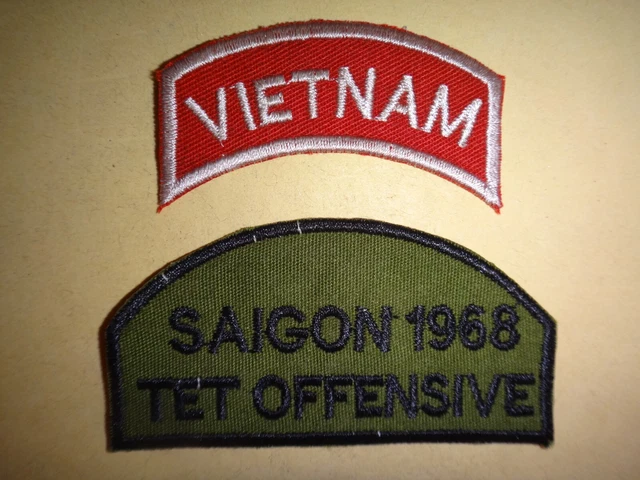 2 VIETNAM WAR Patches: VIETNAM Arc + SAIGON 1968 TET OFFENSIVE Subdued ...