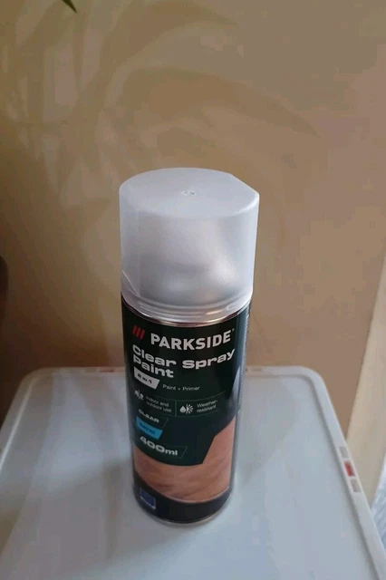 PARKSIDE CLEAR SPRAY Paint 2 In 1 Paint + Primer 400ml Clear Satin £9. ...