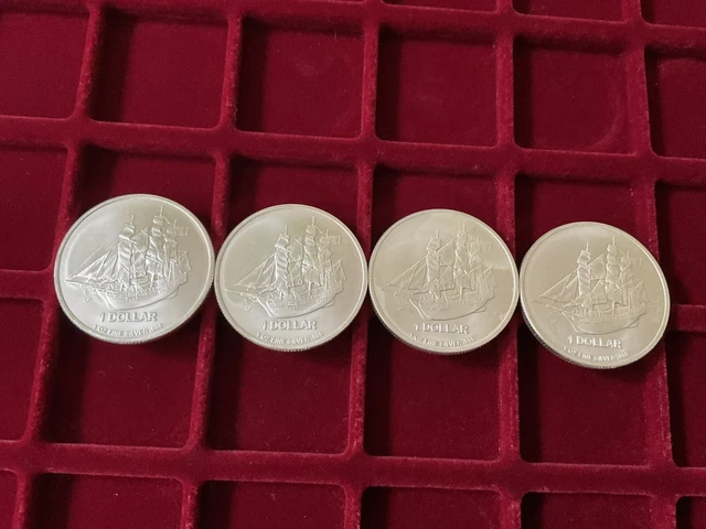 4 X 1 oz Silber 999 Cook Island 2014 Bounty seltene Silbermünzen EUR ...