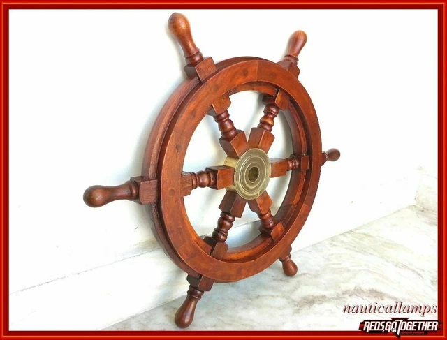 ROUES DE BATEAU Nautiques En Bois Brun De 18 Pouces Décoration Murale EUR 57,49 - PicClick FR