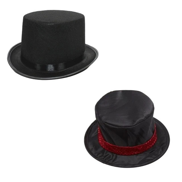 UNISEX CABARET MAGICIANS Hat Top Hat Black Sequined Belt Stage Props £5 ...