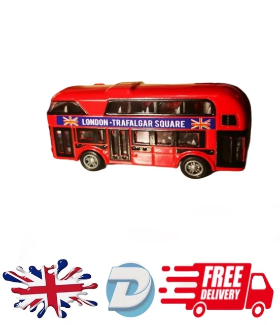 LONDON RED DOUBLE Decker Bus Pull Back&Go Function-Kids Toy- Die cast ...