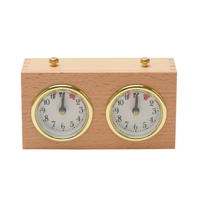 BOARD GAME ANALOG Wooden Competition Chess Clock Compact Timing Tool ...