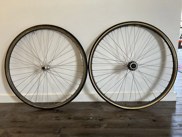 VINTAGE WHEEL SET Mavic MA4 rims on Campagnolo Record hubs, with 13-18 ...