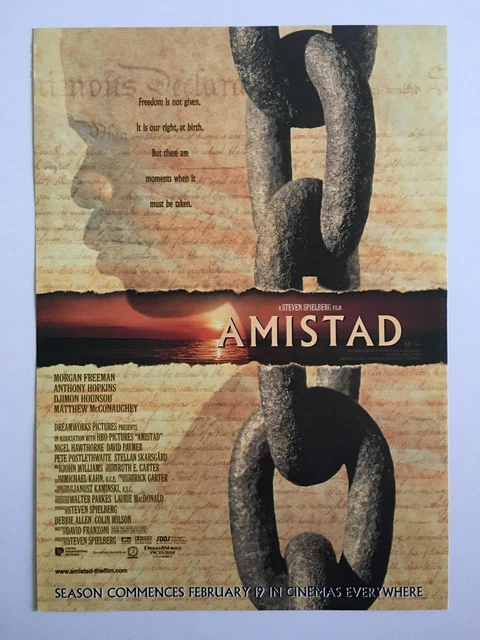AMISTAD 1997 MOVIE Lobby Poster Advance Steven Spielberg Australian ...
