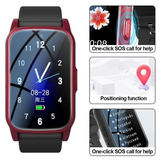 ELDERLY SMARTWATCH WITH Precise GPS Fall Detection c Emergen & SOS J0M6 ...