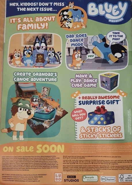 BLUEY MAGAZINE #15 2023 Stickers Bluey and Bingo Handy Hand Puppets Set ...