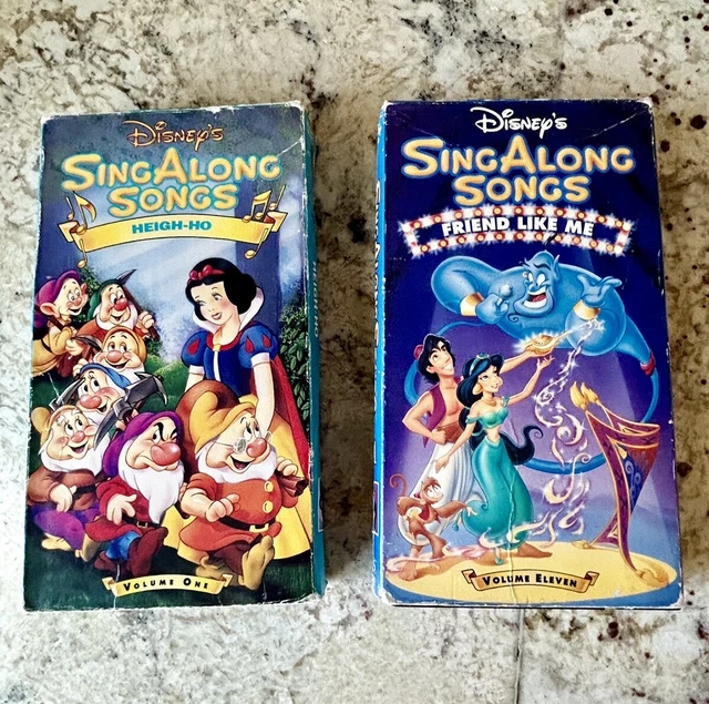 DISNEY SING ALONG SONGS VHS #1 Heigh Ho #11 Friend Like Me-Snow White ...