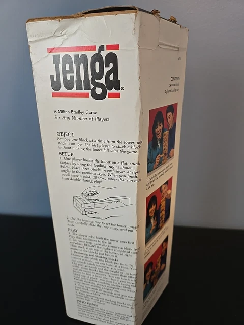 ORIGINAL VTG 1986 Jenga Game By Milton Bradley Hasbro Made In USA 4793 Complete £13.14 - PicClick UK