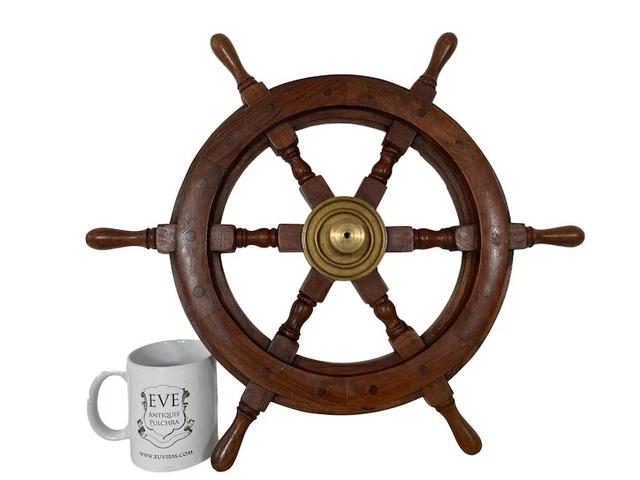 LAITON DIRECTION VINTAGE Ancien Roue Vaisseaux Mural Décor En Bateau Pirate 61cm EUR 65,24 ...