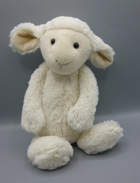 JELLYCAT MEDIUM CREAM Bashful Lamb Sheep Soft Plush Toy White 12 ...
