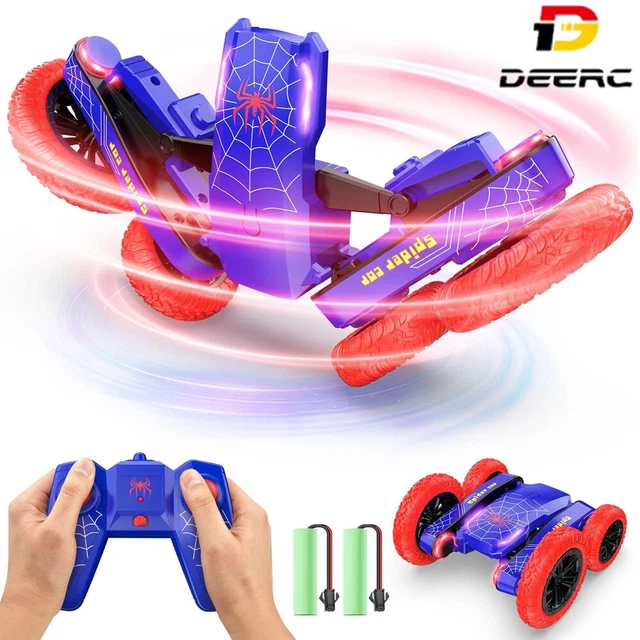 DEERC DE84 SPIDER Double Sided Mini RC Stunt Cars 4WD Off-Road 360 ...