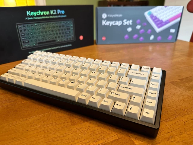 KEYCHRON K2 PRO QMK/VIA Wireless Mechanical Keyboard + Keycap Set ...