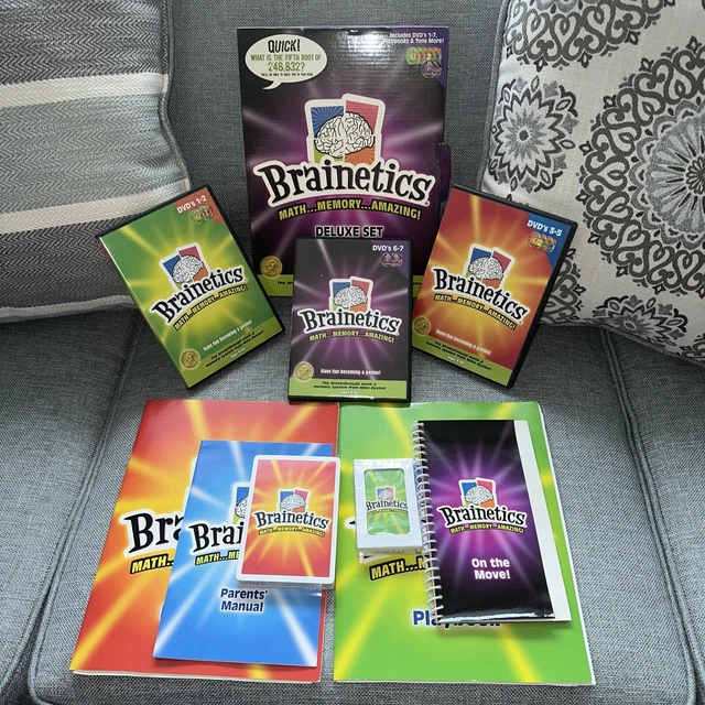 BRAINETICS DELUXE Math Memory System 7 DVD Set Both Card Packs Sealed ...