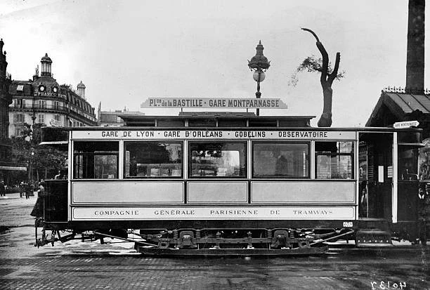 ELECTRIC TRAM &BASTILLE-GARE Montparnasse" Paris 1908 OLD PHOTO $9.00 ...