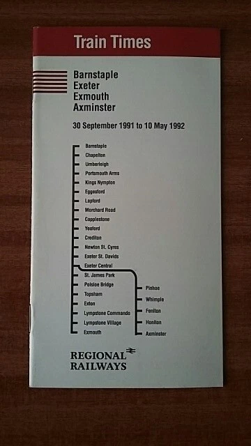 BRITISH RAIL REGIONAL railways 1991/92 Barnstaple-Axminster train ...