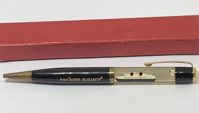 VTG 1950’S RMS Queen Elizabeth Floating Ship Ballpoint Pen With Box £96 ...