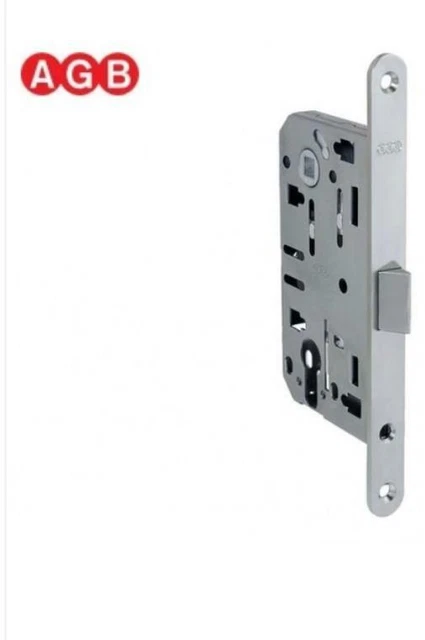 AGB MEDIUM EVOLUTION Hole Yale Entrance 50 Brass & Satin Chrome Lock £7 ...