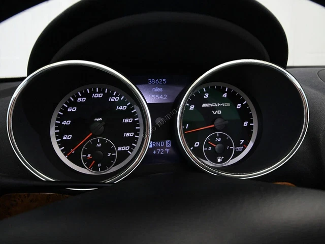 FOR MERCEDES SLK R171 2004-2011 Gauge Dash Chrome Dial Aluminium Rings ...