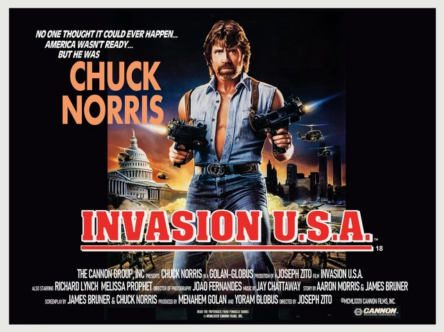 INVASION USA 1985 UK quad poster print 30x40" CHUCK NORRIS FREE P&P £24 ...